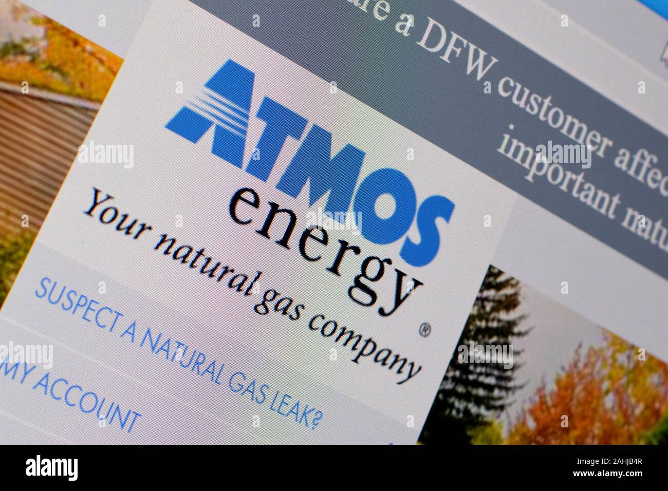 NY, USA - DECEMBER 16, 2019: Homepage of atmosenergy website on the ...