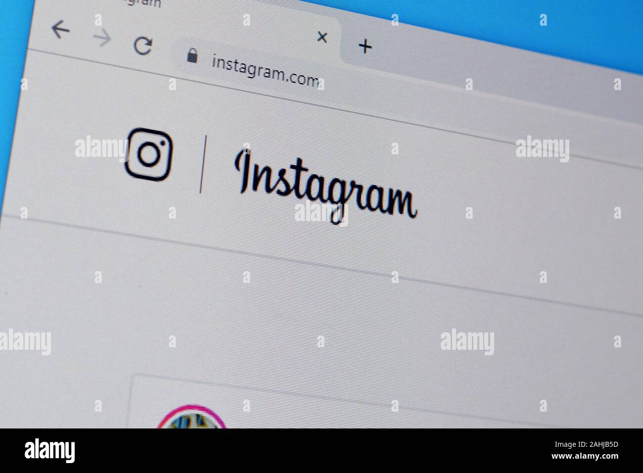 NY, USA - DECEMBER 16, 2019: Homepage of instagram website on the ...