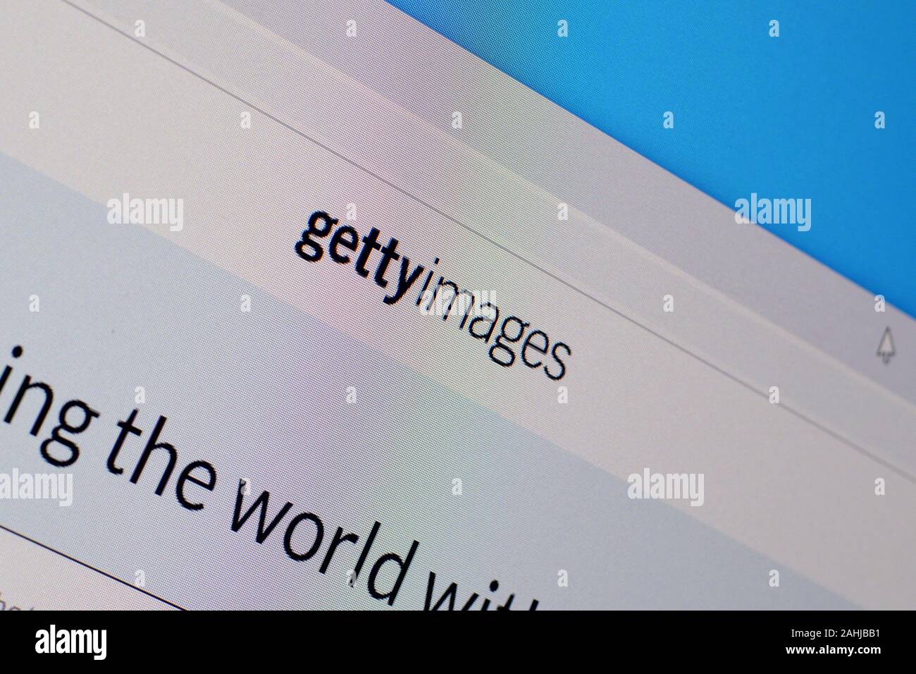 NY, USA - DECEMBER 16, 2019: Homepage of gettyimages website on the ...