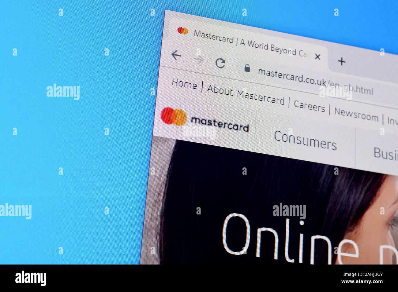 NY, USA - DECEMBER 16, 2019: Homepage of mastercard website on the ...