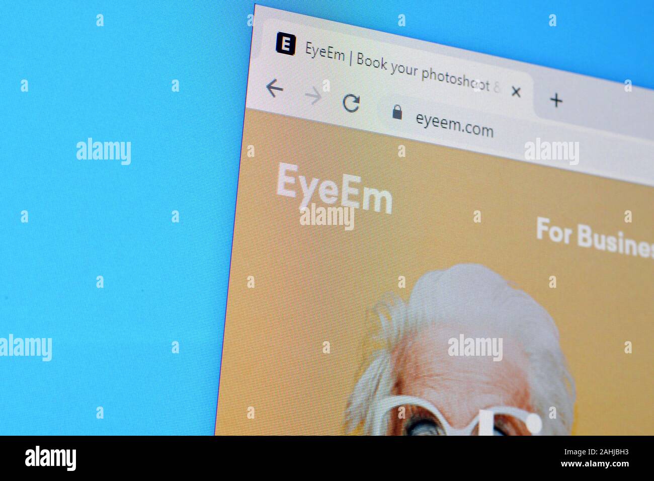 NY, USA - DECEMBER 16, 2019: Homepage of eyeem website on the display ...