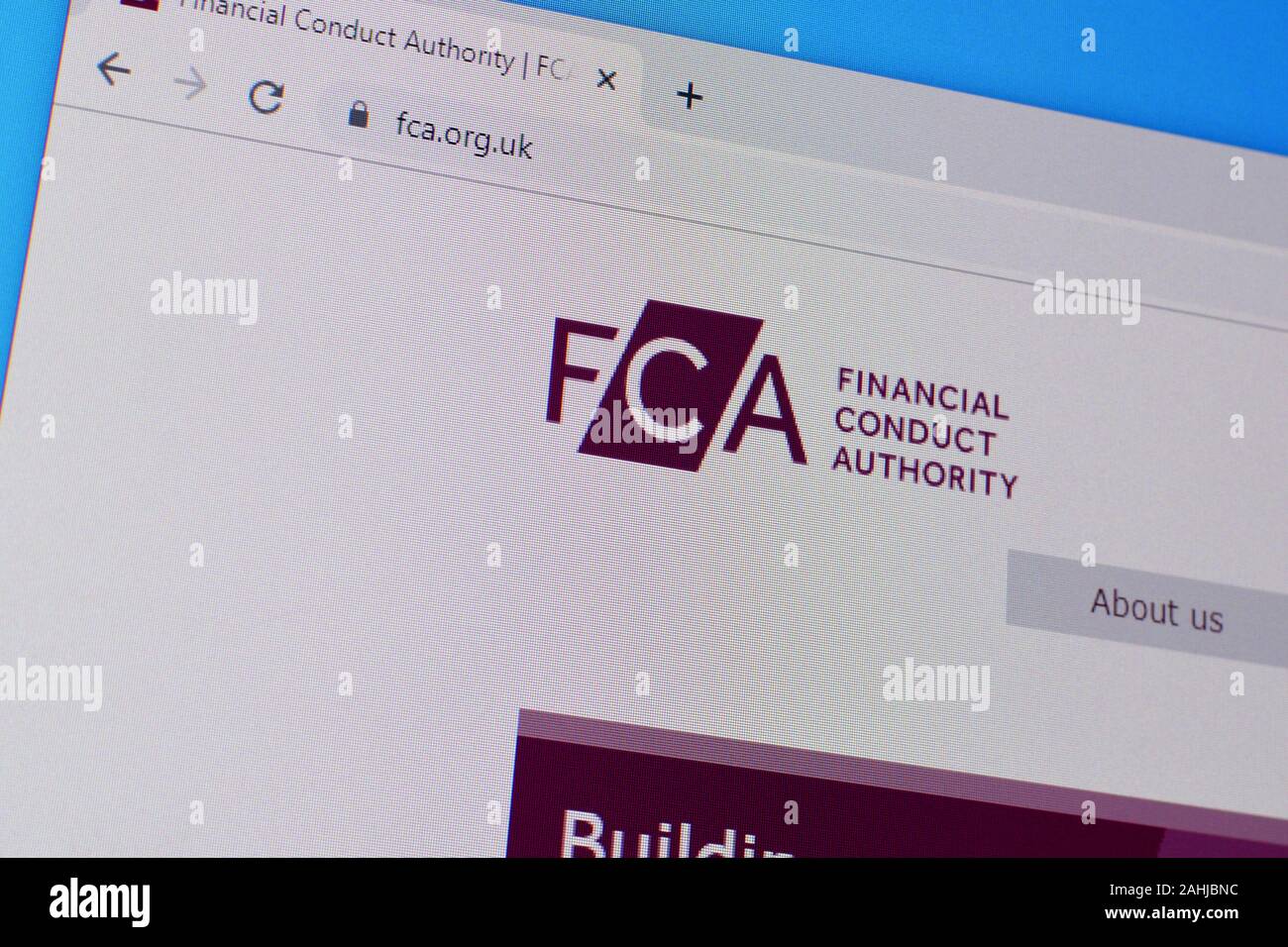 NY, USA - DECEMBER 16, 2019: Homepage of fca org website on the display ...