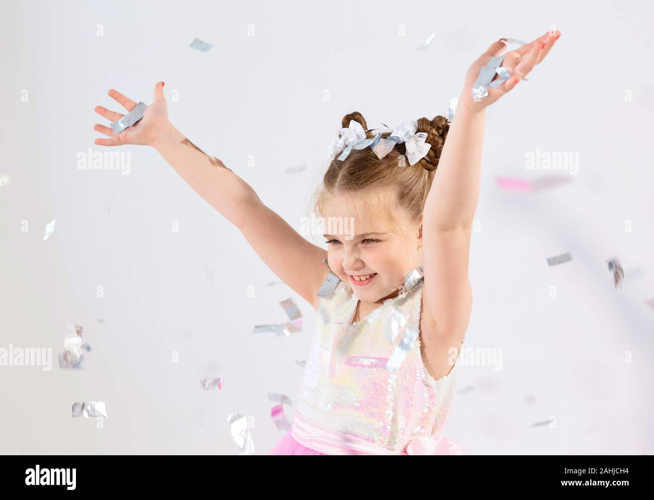Party, holidays, new year and celebration concept - Female child ...
