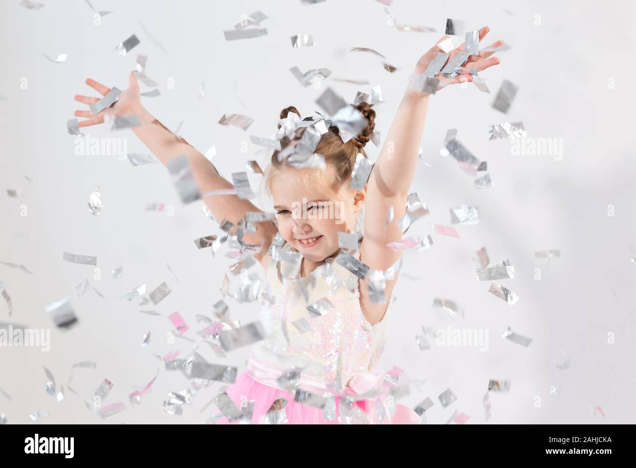 Party, holidays, new year and celebration concept - Female child ...