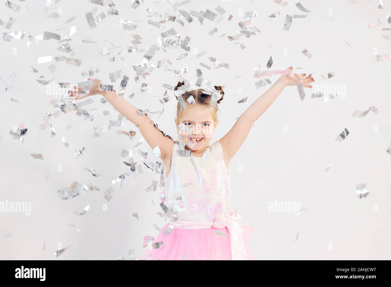 Party, holidays, new year and celebration concept - Female child ...