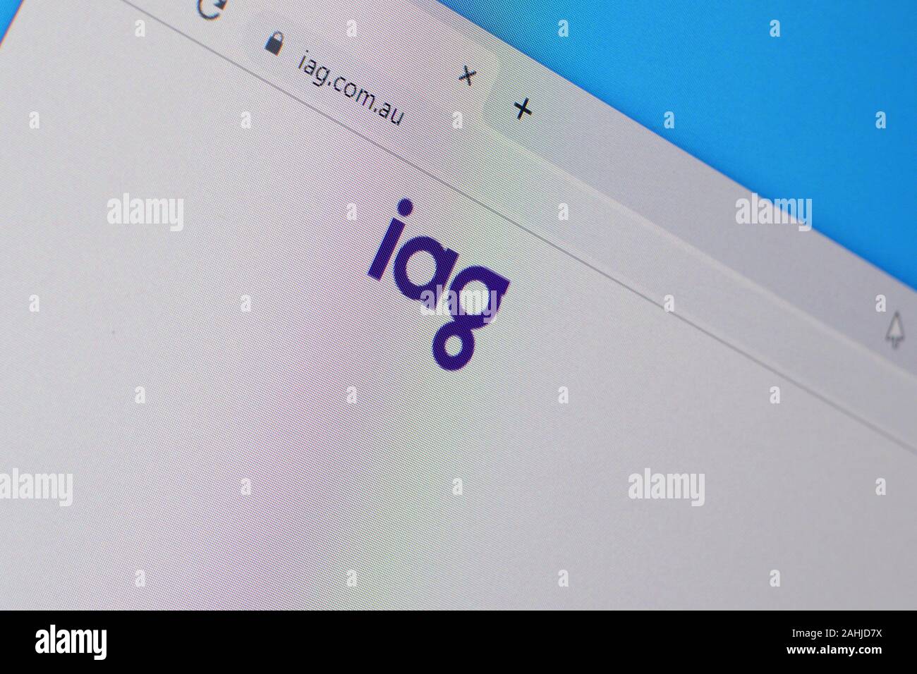 NY, USA - DECEMBER 16, 2019: Homepage of iag insurance australia group ...