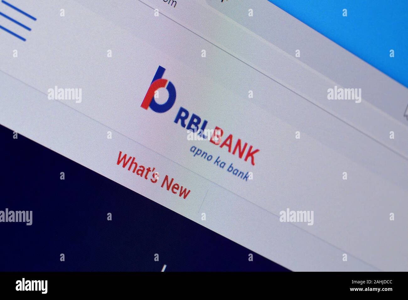 NY, USA - DECEMBER 16, 2019: Homepage of rbl bank website on the ...