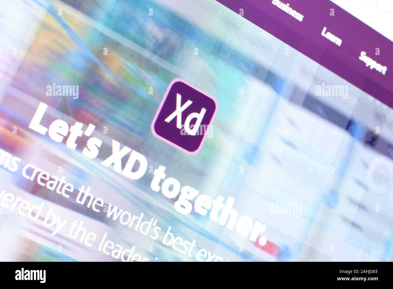 NY, USA - DECEMBER 16, 2019: Web page of adobe xd product on official ...