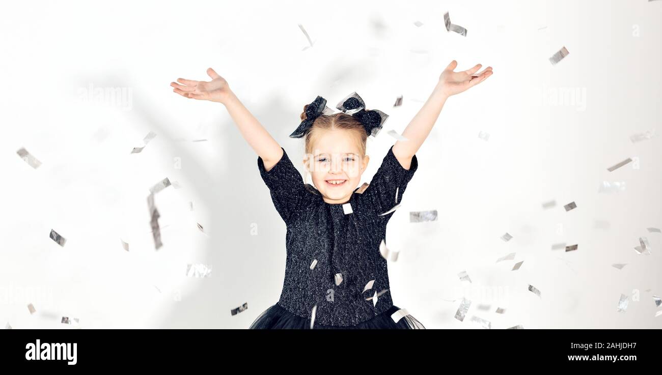 Party, holidays, new year and celebration concept - Female child ...
