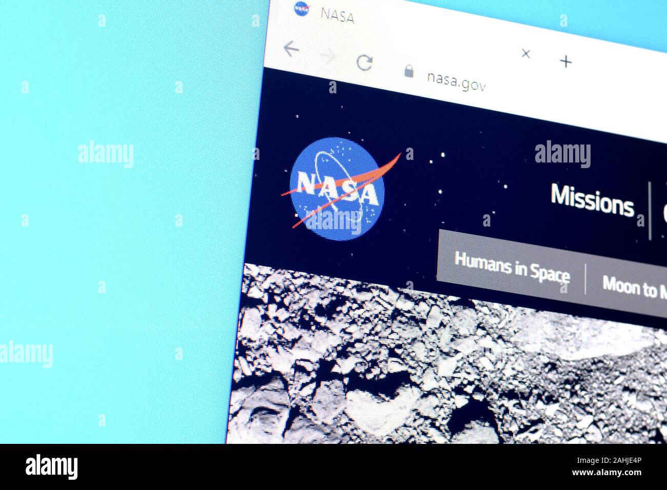 NY, USA - DECEMBER 16, 2019: Homepage of nasa website on the display of ...