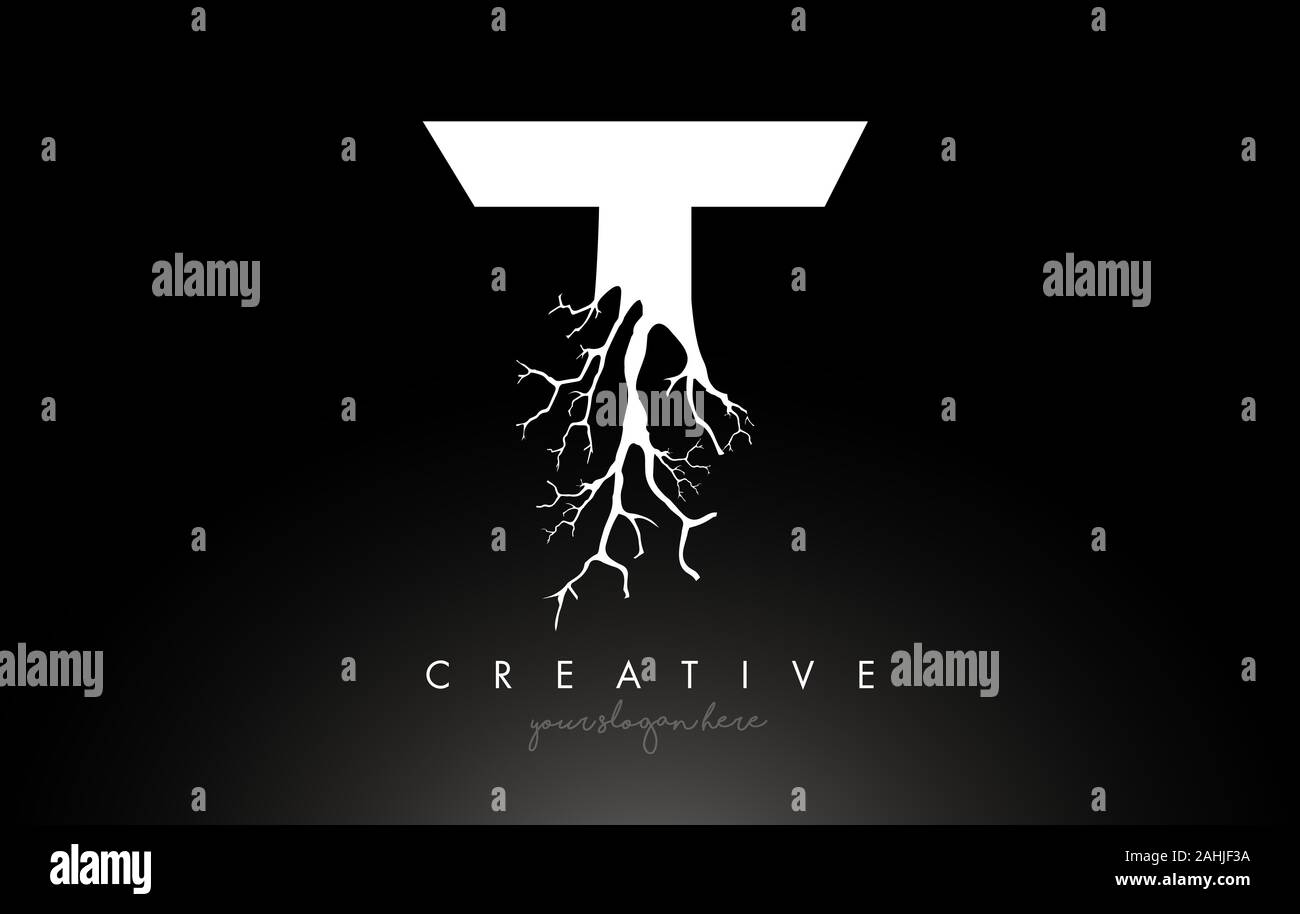 Letter T Design Logo with Creative Tree Branch. T Letter Tree Icon Logo ...