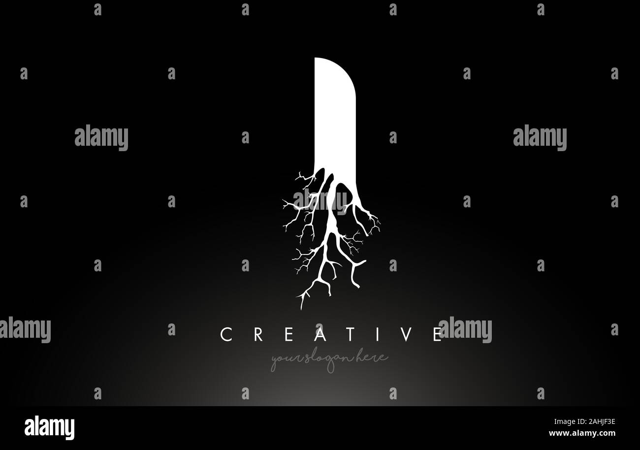 Letter I Design Logo with Creative Tree Branch. I Letter Tree Icon Logo ...