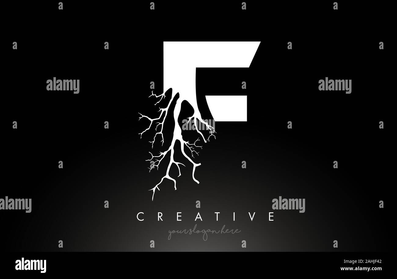 Letter F Design Logo with Creative Tree Branch. F Letter Tree Icon Logo ...