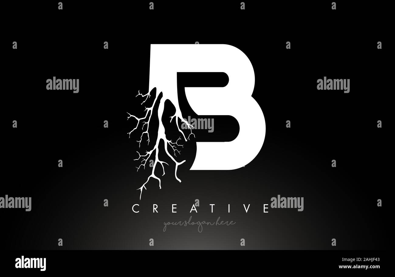 Letter B Design Logo with Creative Tree Branch. B Letter Tree Icon Logo ...