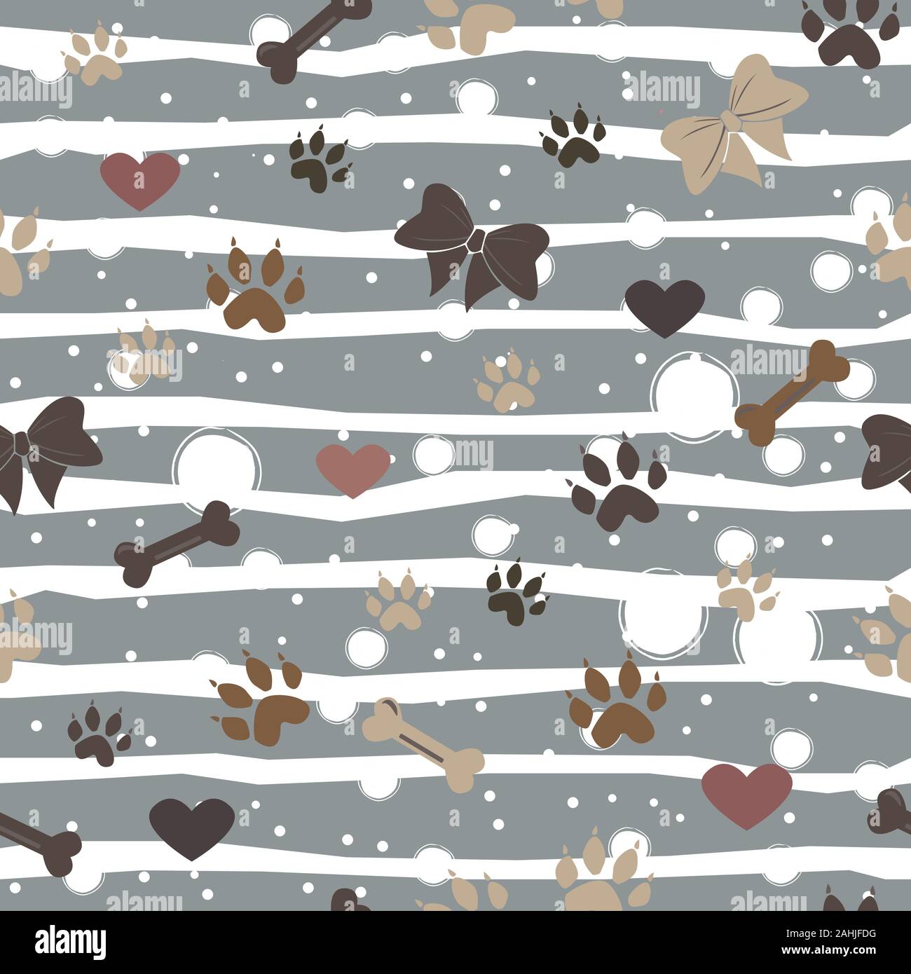 Seamless Dog Paw Pattern. Vector Illustration Stock Vector Image & Art ...