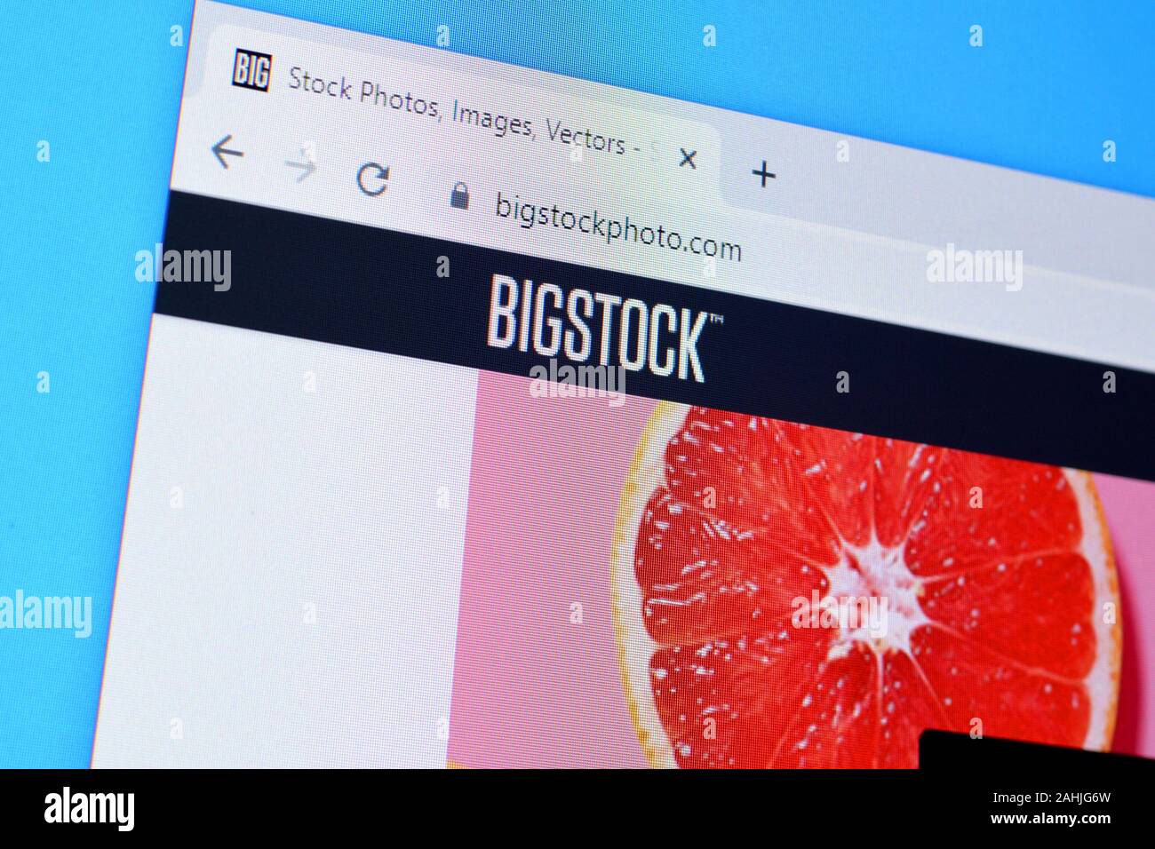 NY, USA - DECEMBER 16, 2019: Homepage of bigstockphoto website on the ...