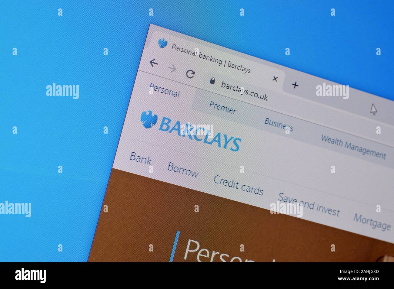 NY, USA - DECEMBER 16, 2019: Homepage of barclays website on the ...