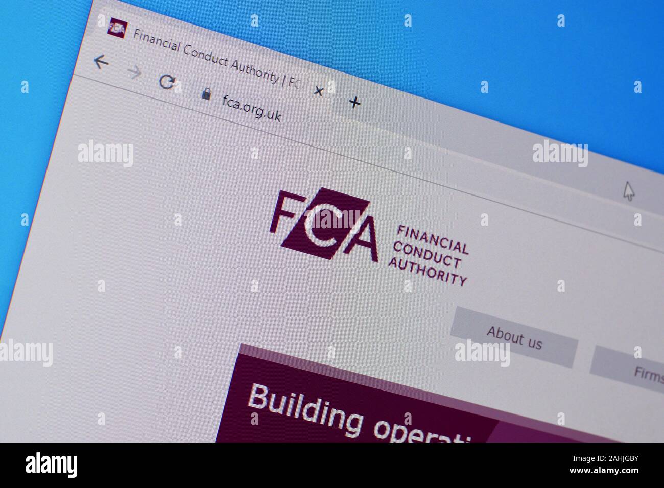 NY, USA - DECEMBER 16, 2019: Homepage of fca org website on the display ...