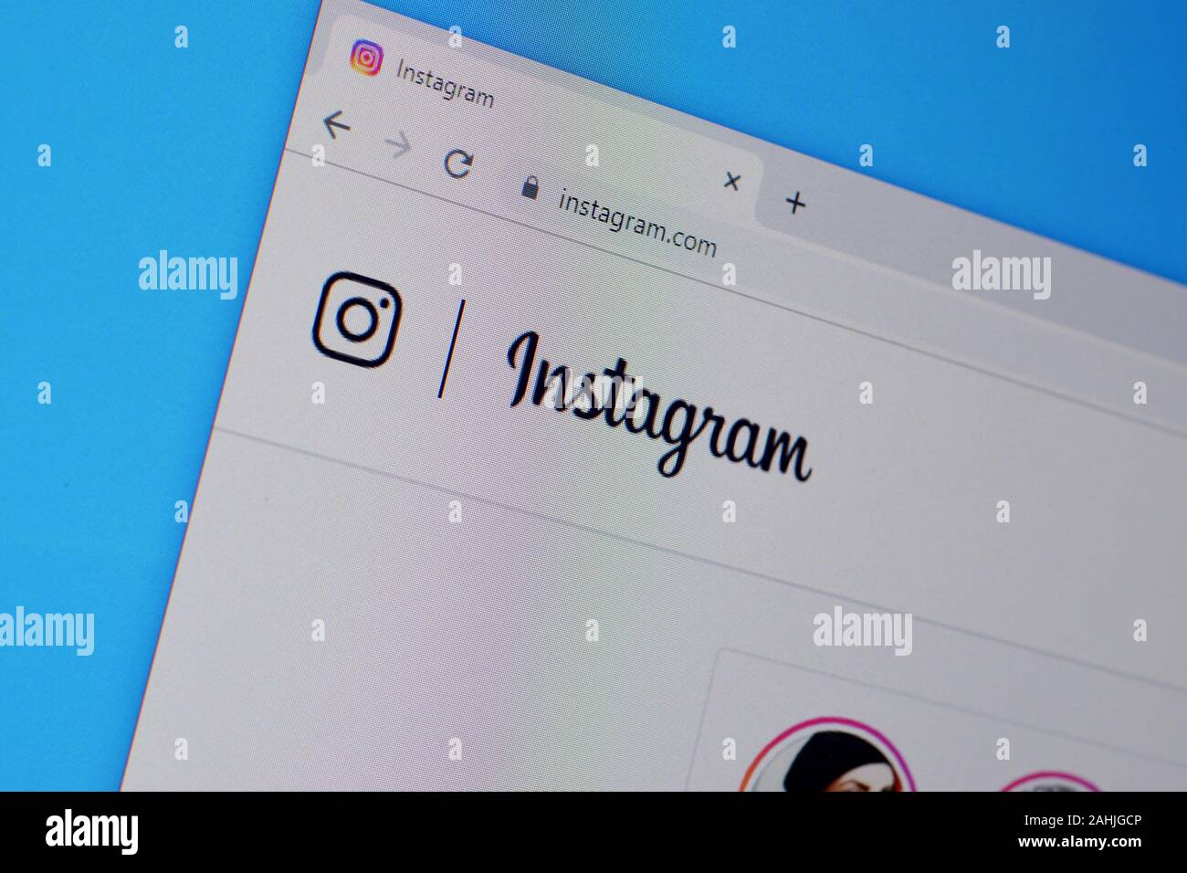 NY, USA - DECEMBER 16, 2019: Homepage of instagram website on the ...