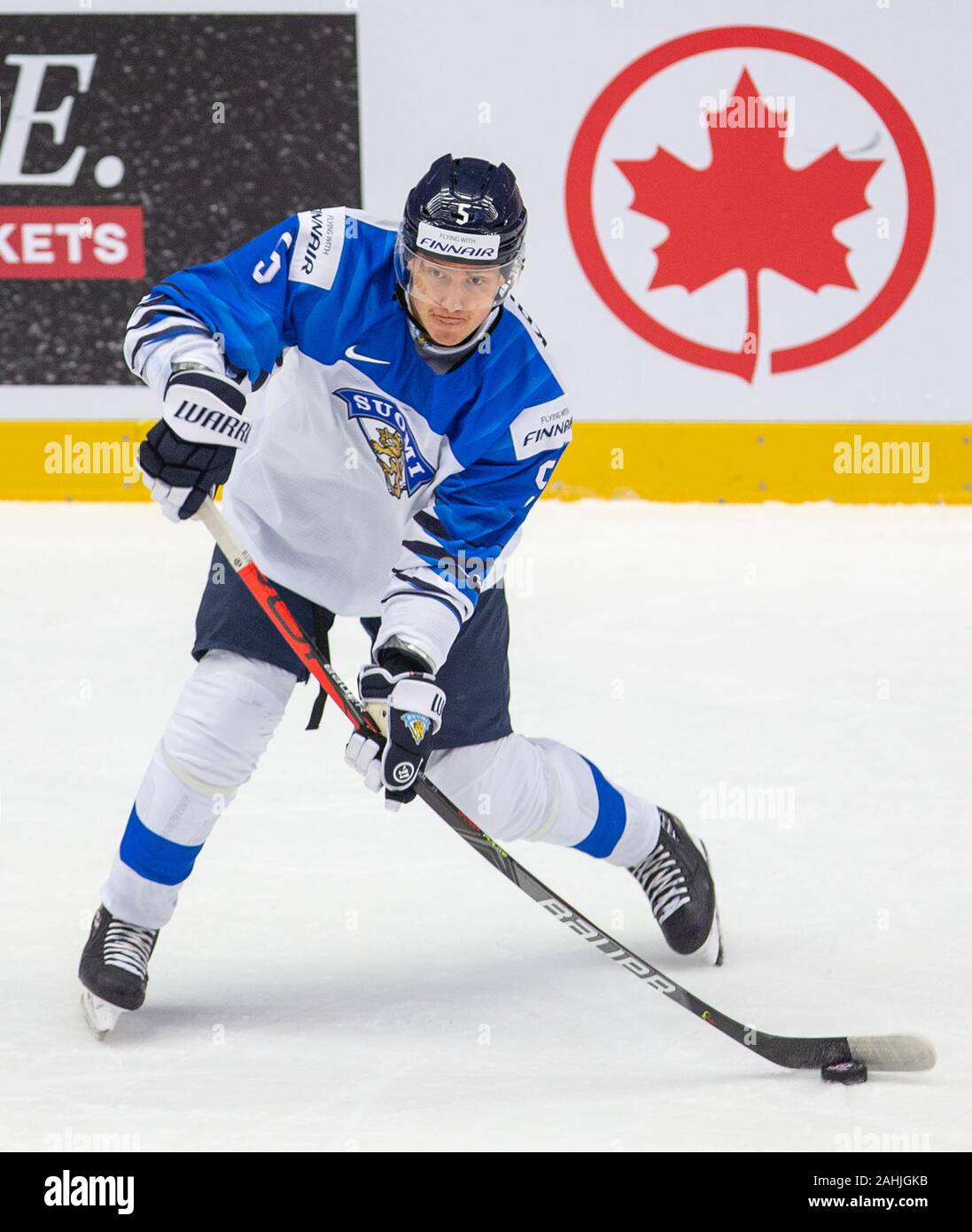 Mikko Kokkonen (FIN) in action during the 2020 IIHF World Junior Ice Hockey Championships Group ...