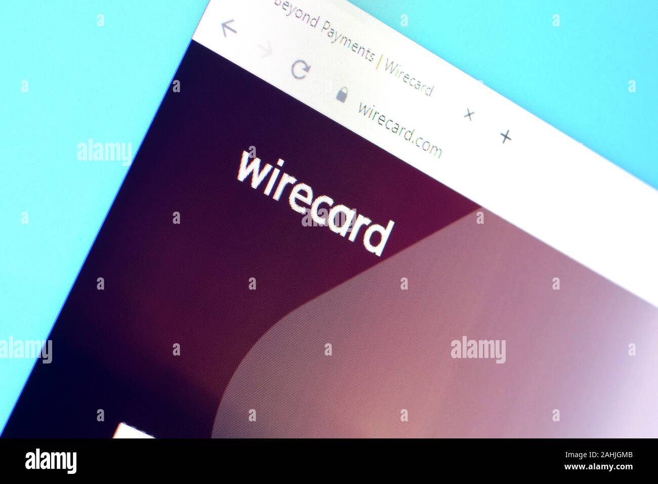 NY, USA - DECEMBER 16, 2019: Homepage of wirecard website on the ...