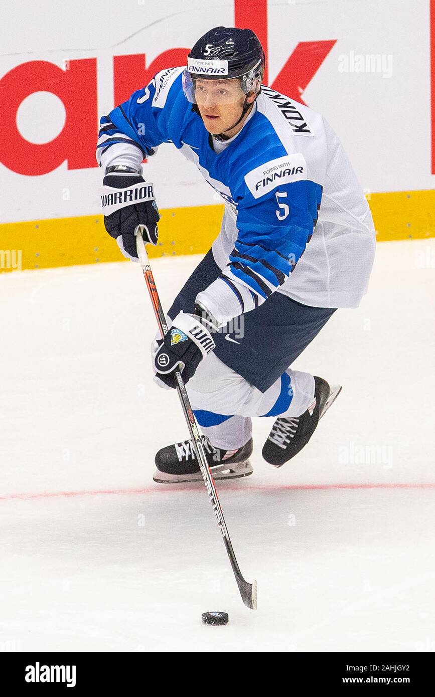 Mikko Kokkonen (FIN) in action during the 2020 IIHF World Junior Ice Hockey Championships Group ...