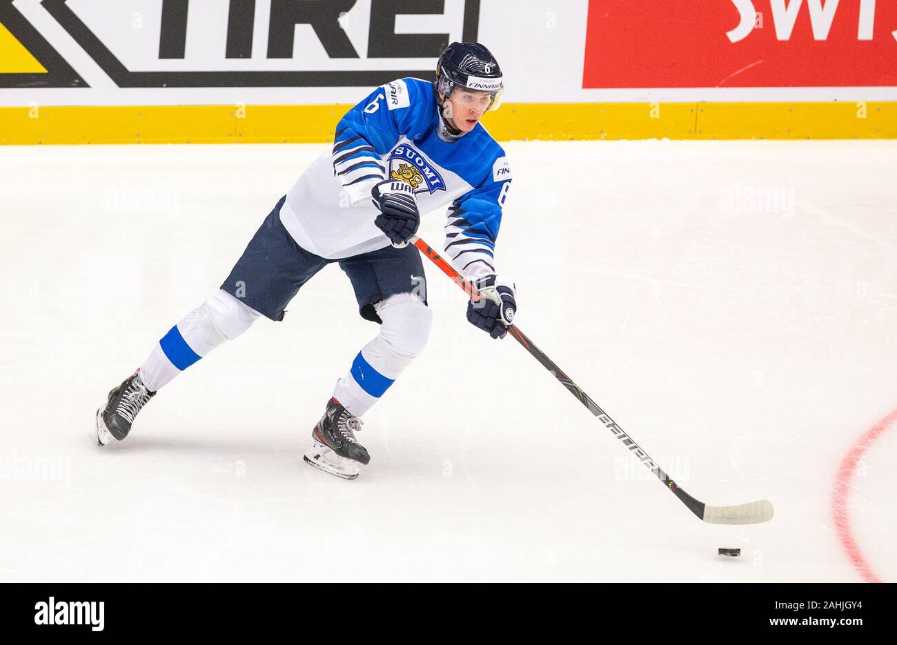 Peetro Seppala (FIN) in action during the 2020 IIHF World Junior Ice Hockey Championships Group ...
