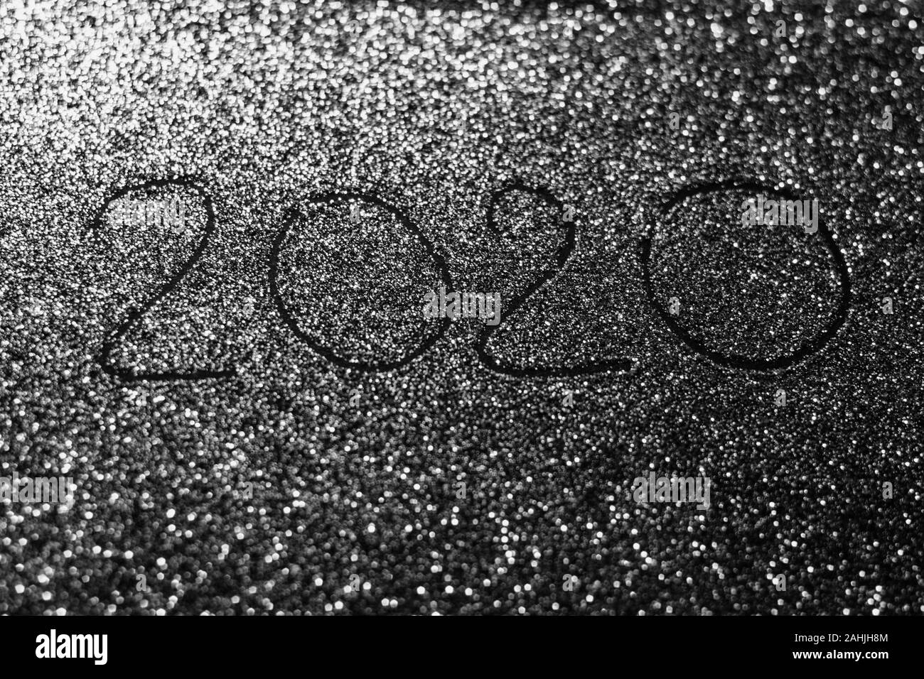 White glowing number on black Black and White Stock Photos & Images - Alamy