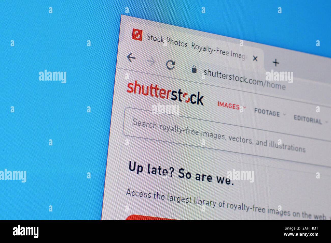 NY, USA - DECEMBER 16, 2019: Homepage of shutterstock website on the ...