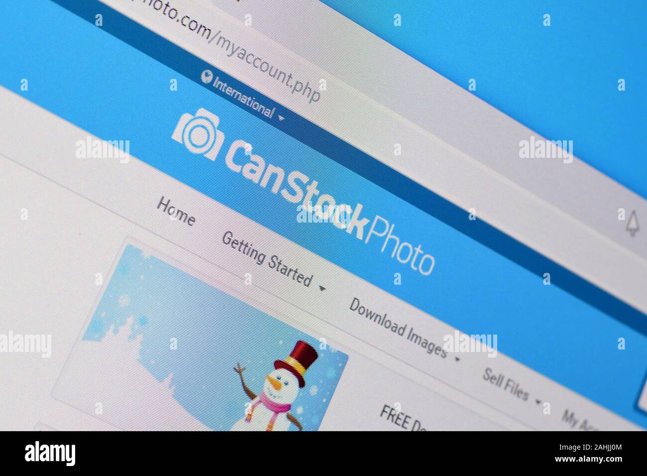 NY, USA - DECEMBER 16, 2019: Homepage of canstockphoto website on the ...