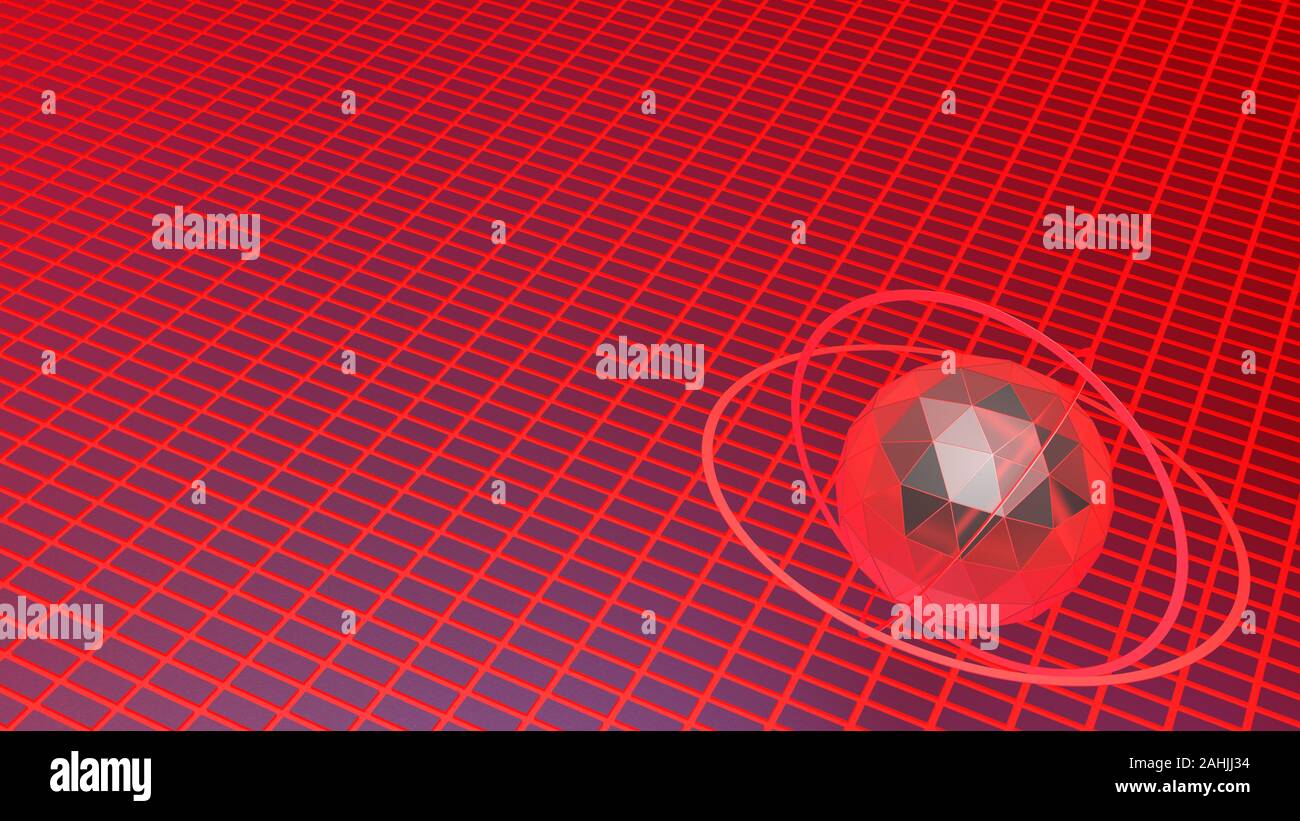 Atom related red and blue background - 3D rendering illustration Stock ...