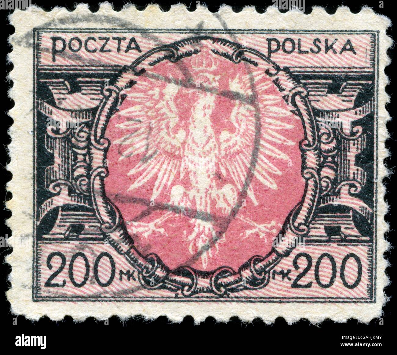 Eagle on a large baroque shield Stock Photo - Alamy