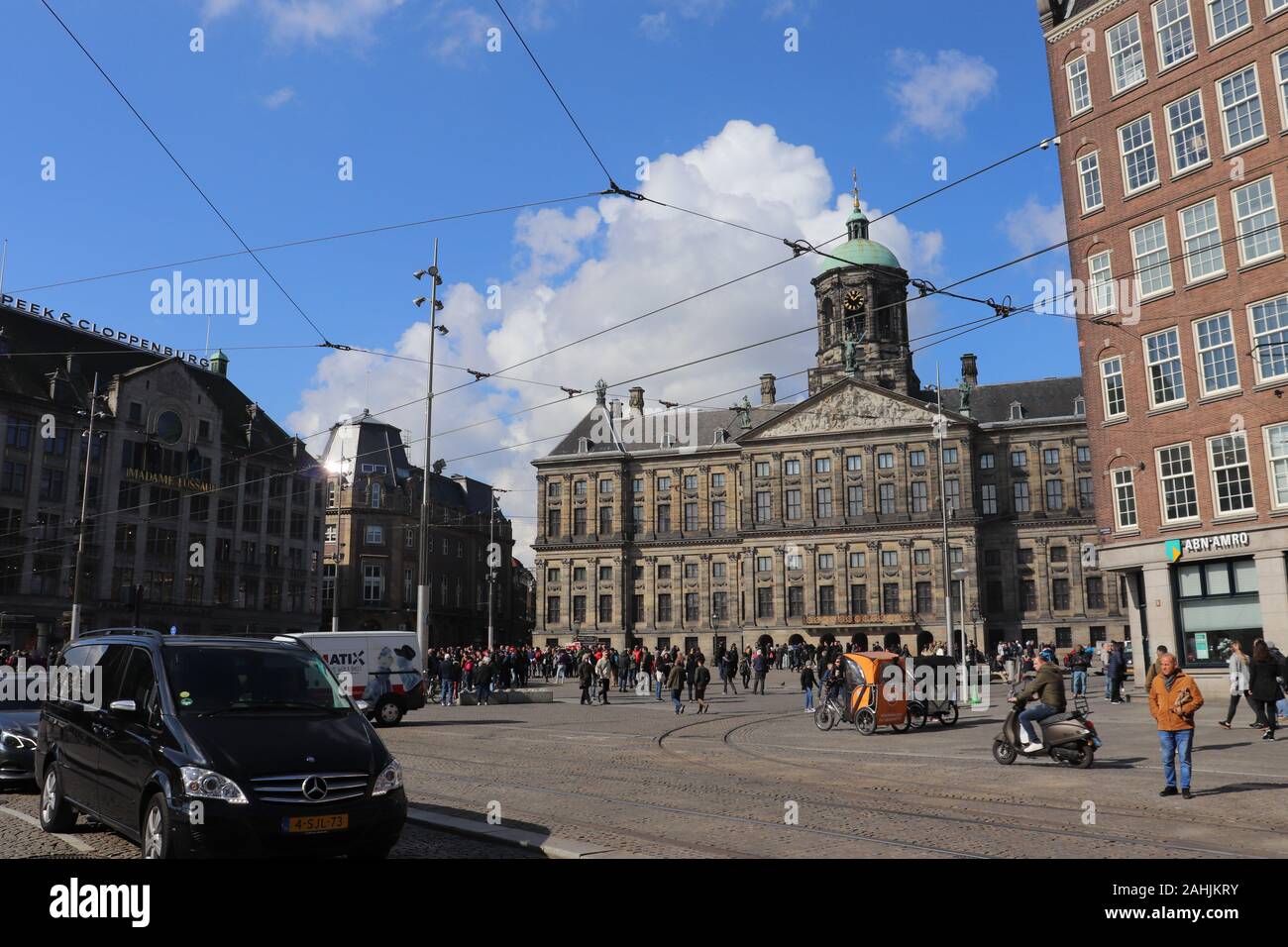 The Dam Square and the Historical center of Amsterdam, Holland Stock ...