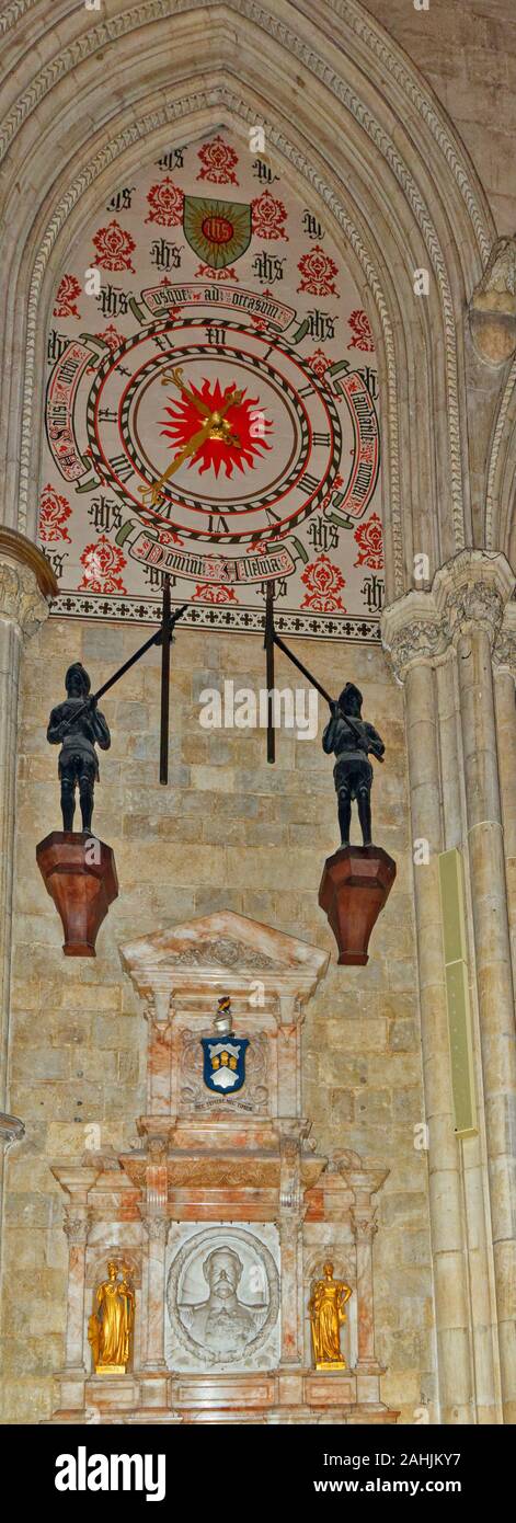 YORK CITY ENGLAND MINSTER INTERIOR NORTH TRANSEPT A CLOCK BT HENRY ...