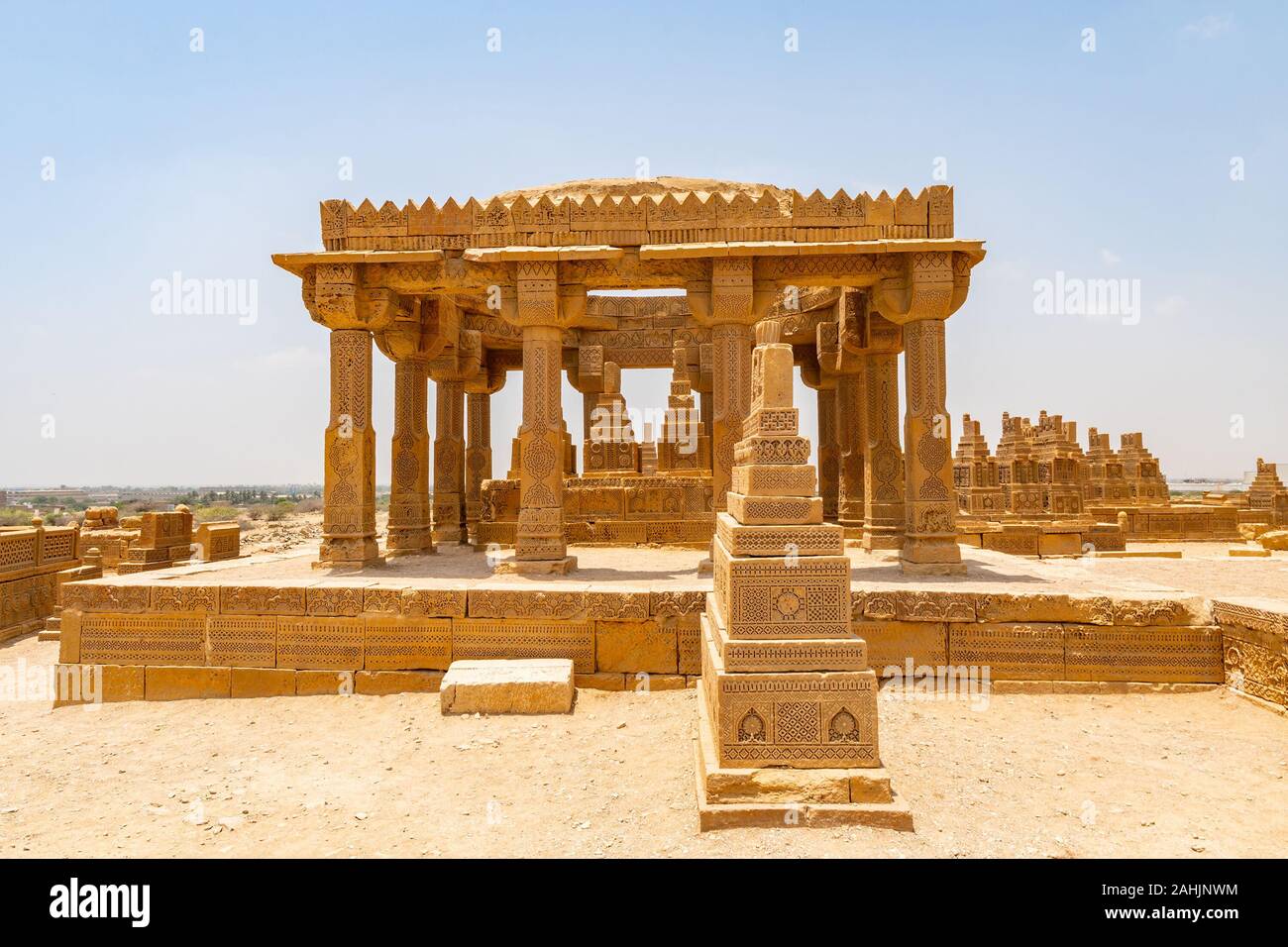 Karachi Chaukhandi Tombs Islamic Cemetery Picturesque View of a ...