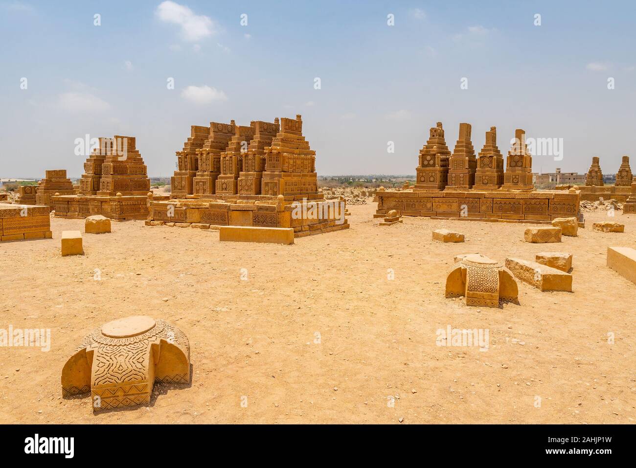 Karachi Chaukhandi Tombs Islamic Cemetery Picturesque View of Carved ...