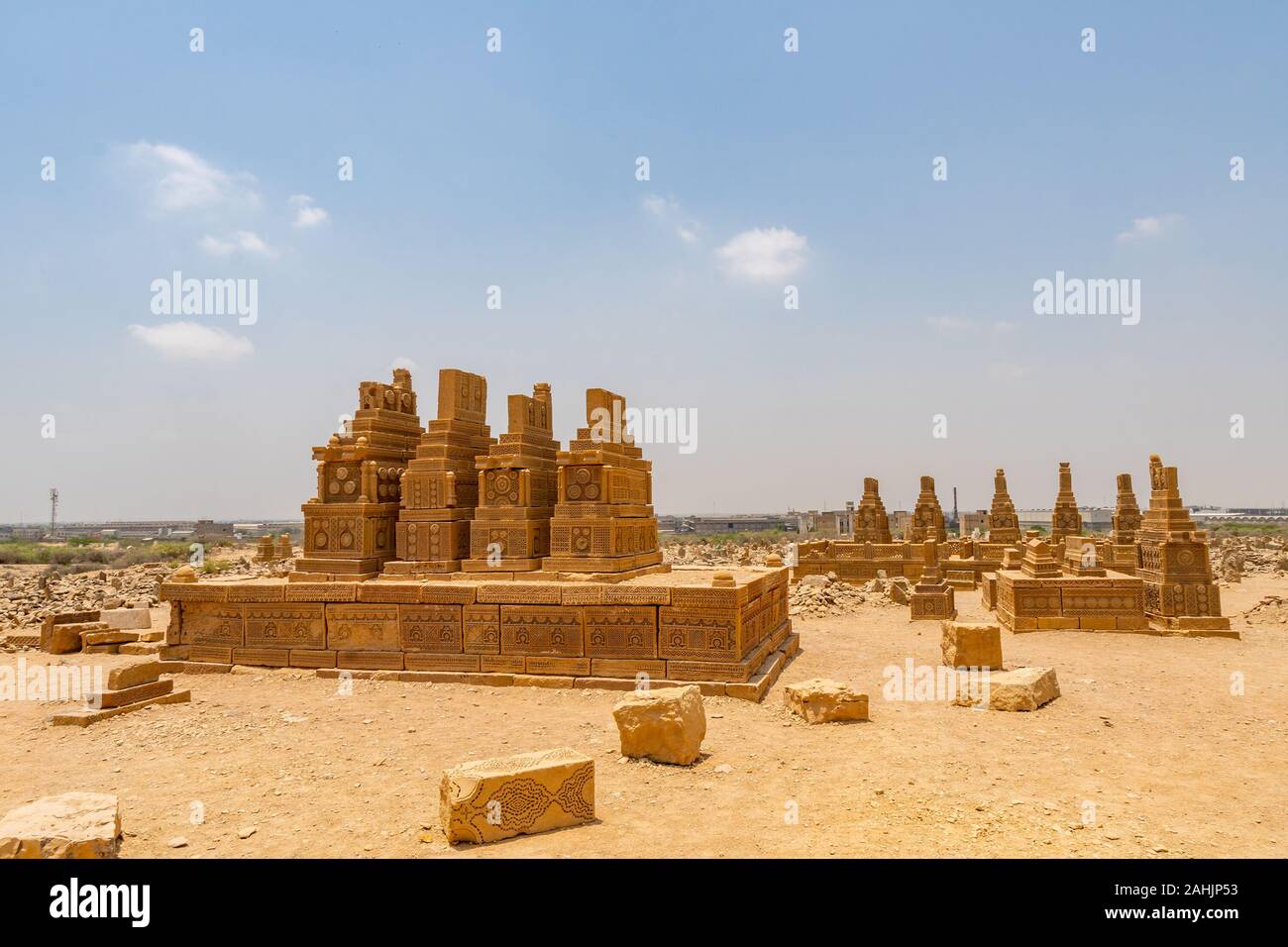 Karachi Chaukhandi Tombs Islamic Cemetery Picturesque View of Carved ...