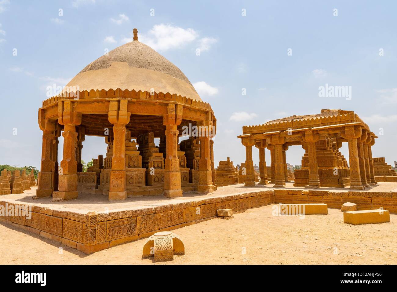Karachi Chaukhandi Tombs Islamic Cemetery Picturesque View of Two ...