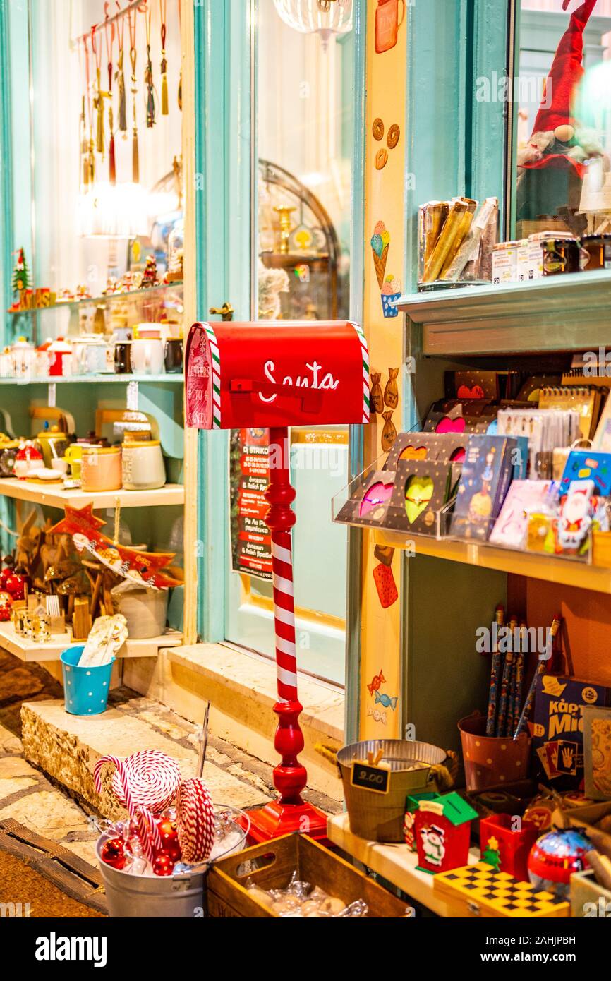 Beautiful decorated store fronts with traditional local products and ...