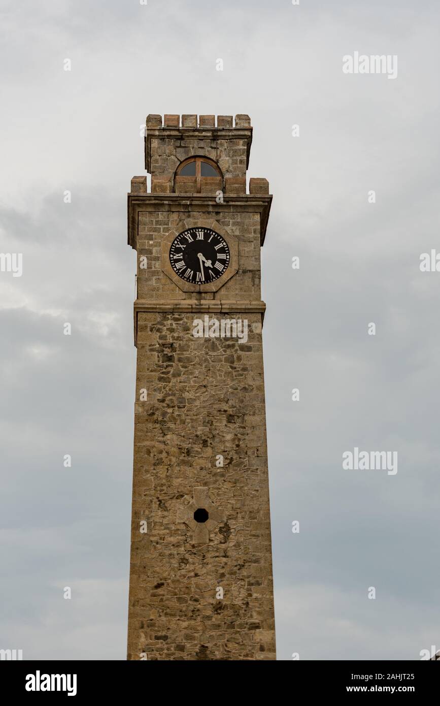 Galle, Sri Lanka. 2019 Nov 19 : City clock tower in Galle Fort in Bay ...