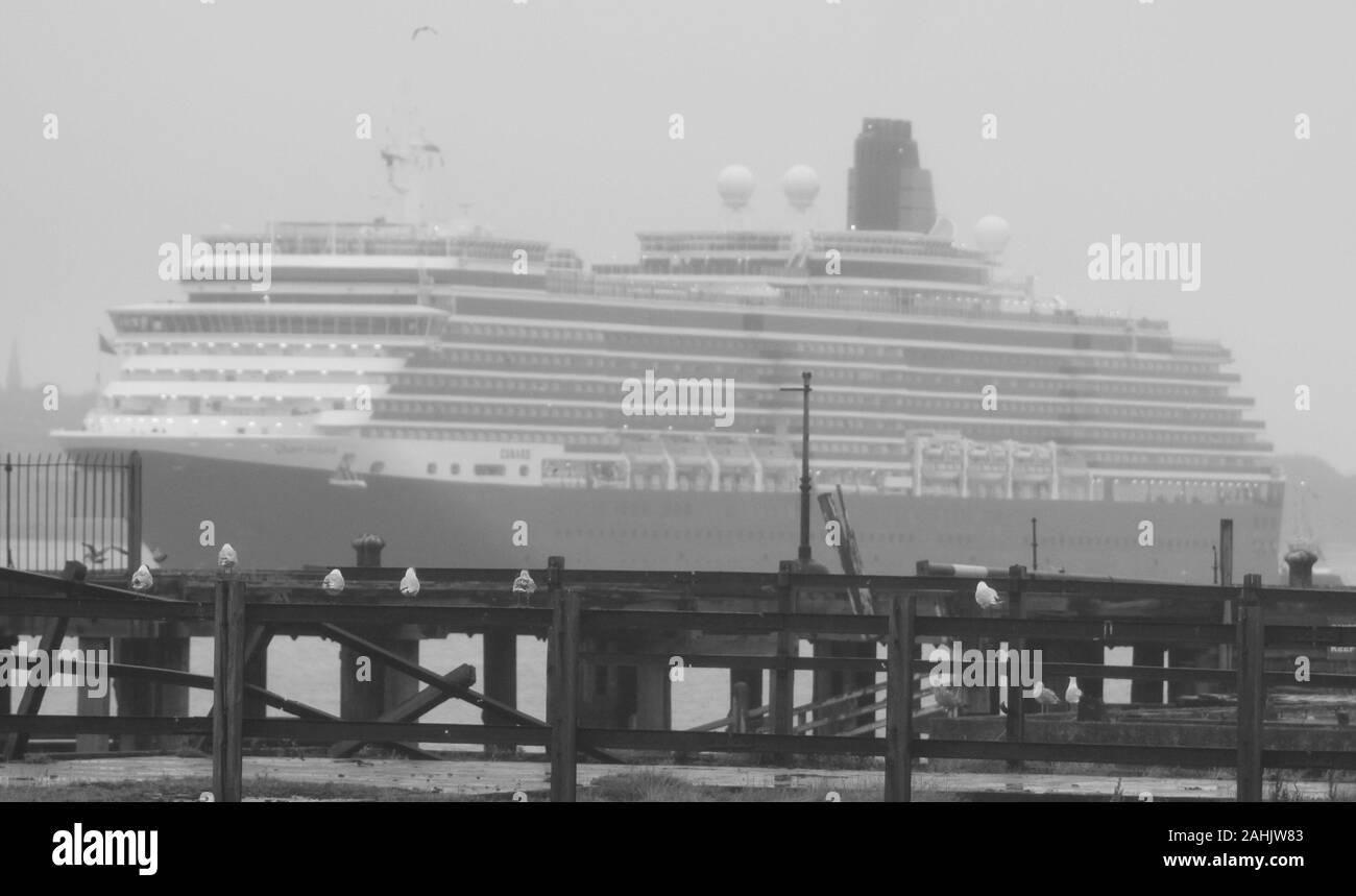 Liverpool,Uk Cunard ship Queen Victoria sails into Liverpool credit Ian ...