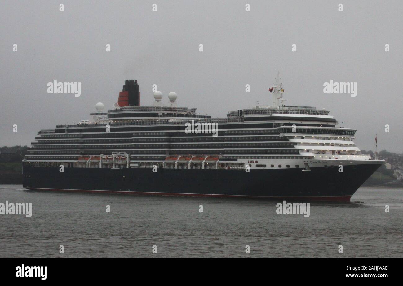 Liverpool,Uk Cunard ship Queen Victoria sails into Liverpool credit Ian ...