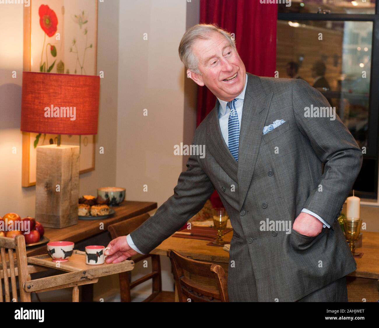 Prince of Wales visiting the Ideal Home show in London, meeting with TV ...