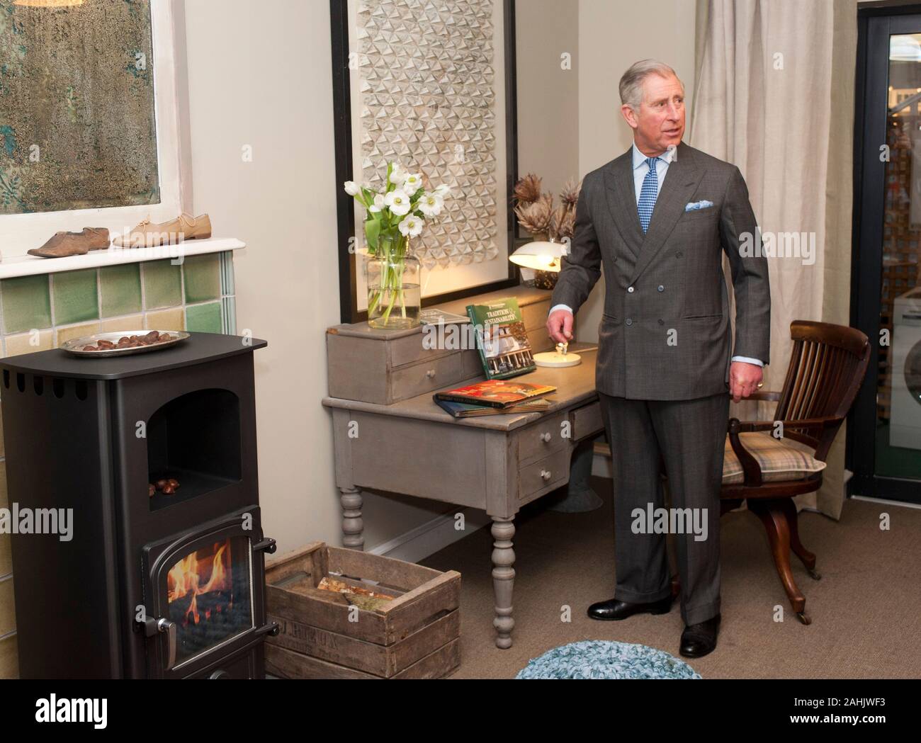 Prince of Wales visiting the Ideal Home show in London, meeting with TV ...