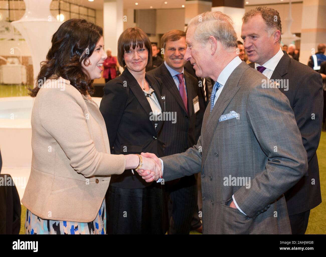 Prince of Wales visiting the Ideal Home show in London, meeting with TV ...