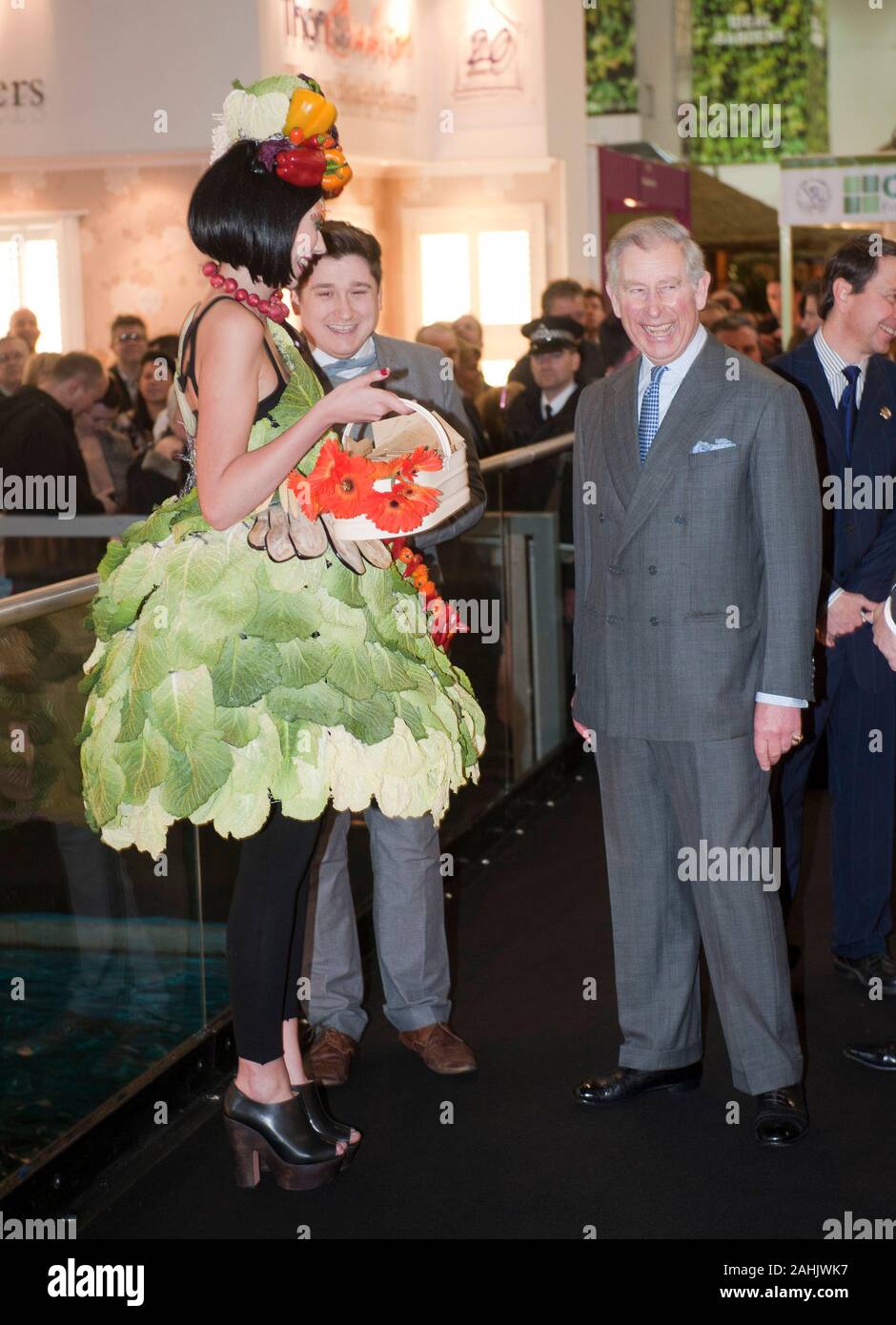 Prince of Wales visiting the Ideal Home show in London, meeting with TV ...