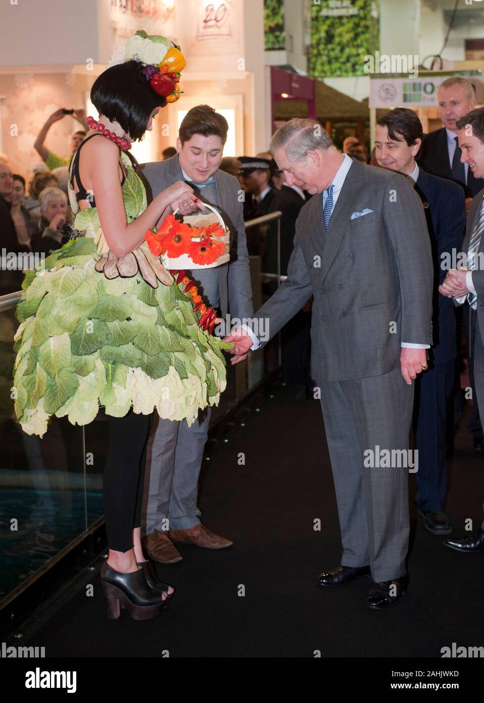 Prince of Wales visiting the Ideal Home show in London, meeting with TV ...