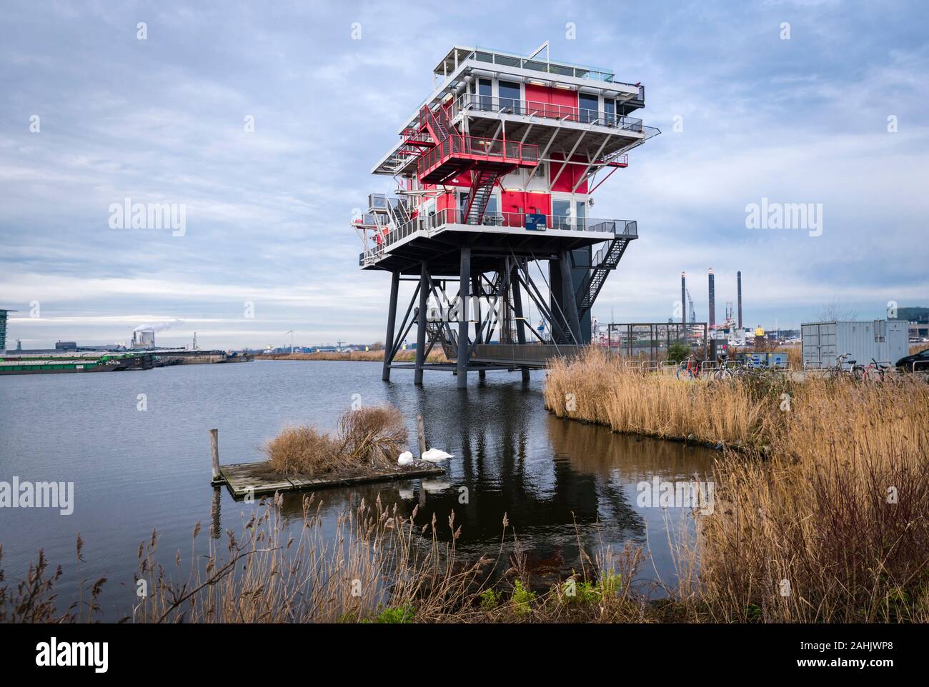 REM Eiland, a restaurant located on top of a former offshore platform ...