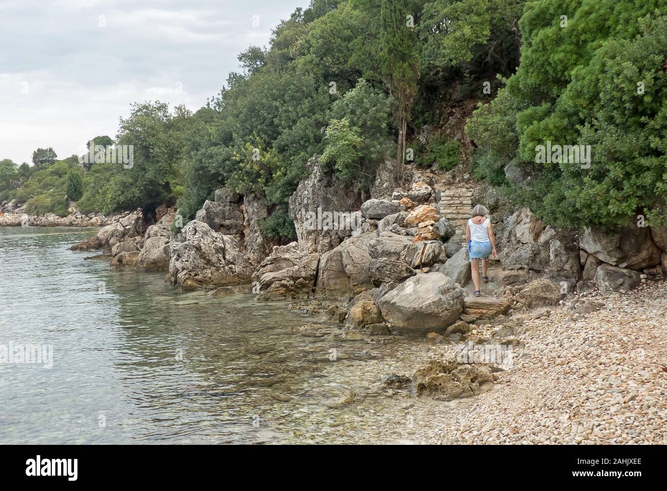 Ithaca in Greece: the pretty vlllage and harbour of Kioni Stock Photo ...