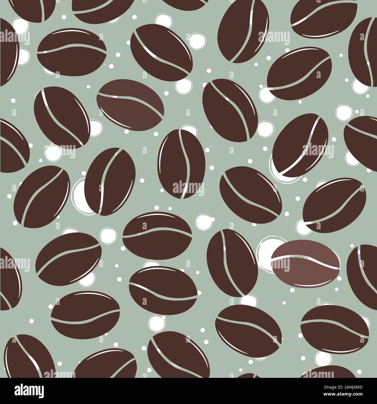 Modern seamless pattern with coffee beans on subtle grey background ...